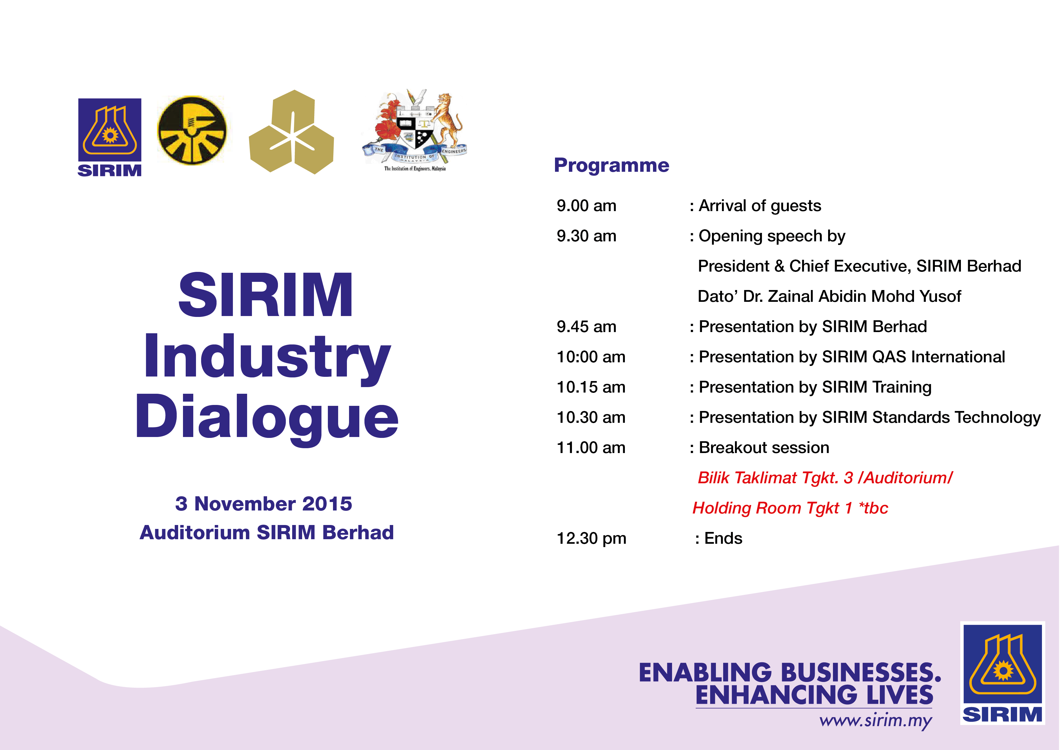 Invitation To SIRIM Industry Dialogue